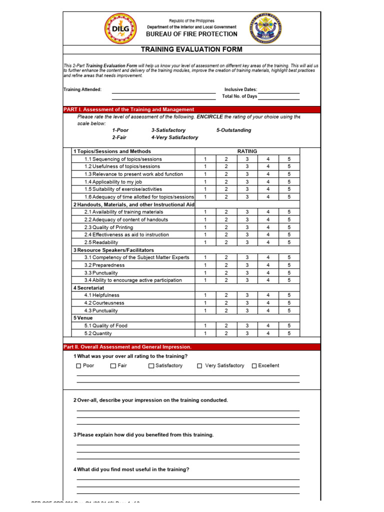 4F_Training_Evaluation_Form_Rev01_062419 | PDF