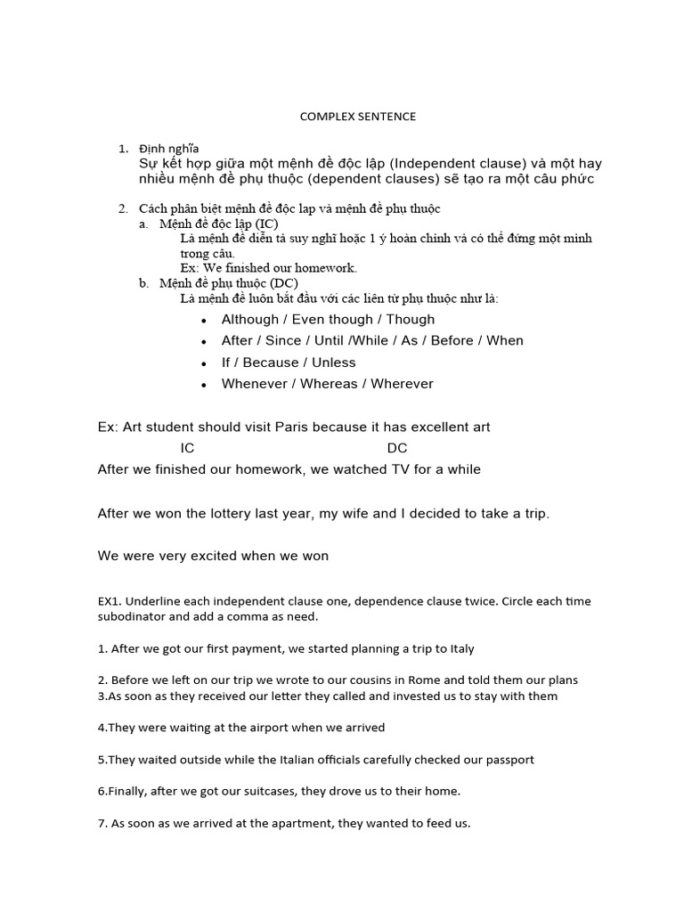 Complex Sentence | PDF | Semantic Units | Language Mechanics