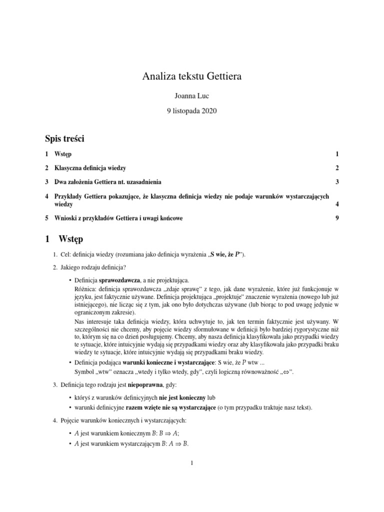 Analiza Tekstu Gettiera | PDF