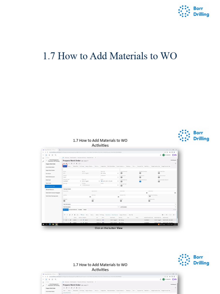 1.7 How To Add Materials To A Wo | PDF