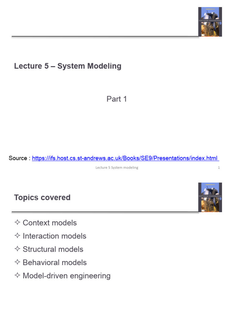 Lecture 5 - System Modelling | PDF | Use Case | System