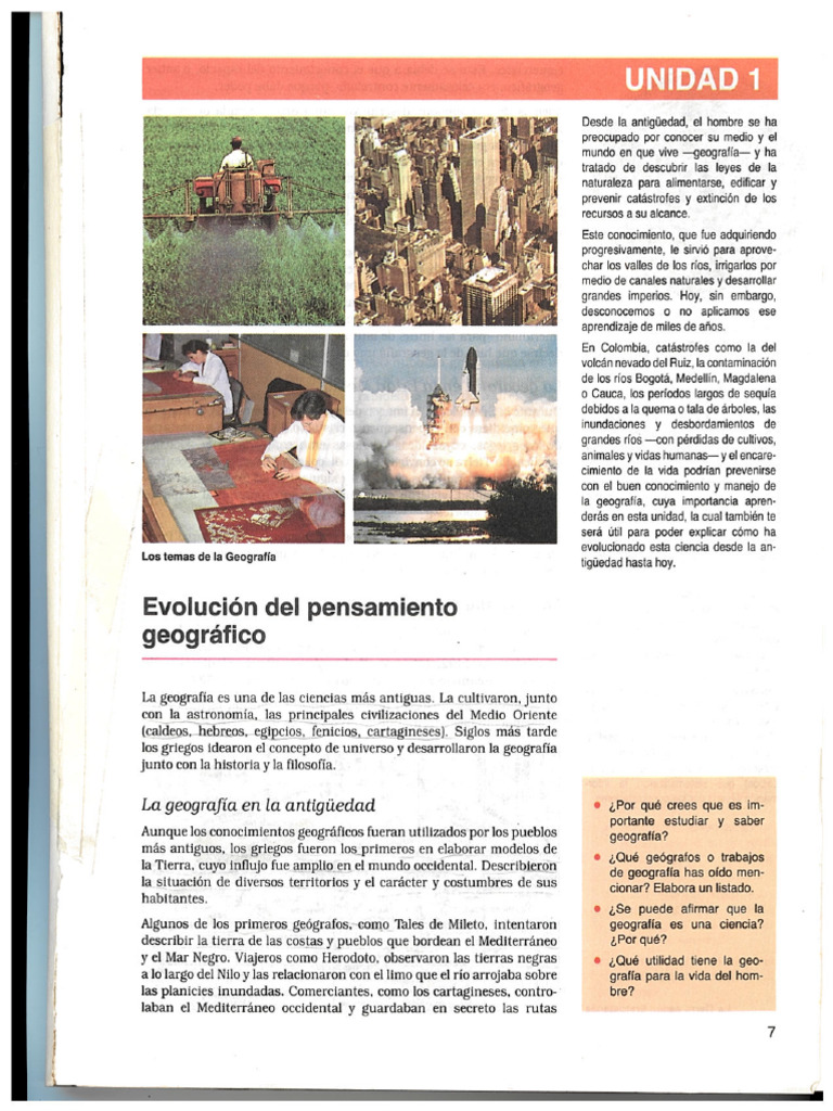 Documento Base Evolucion Y Principios De La Geografia Pdf