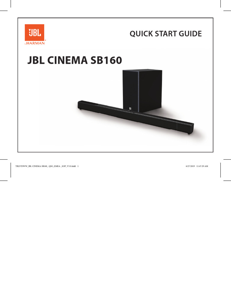 JBL Cinema SB160 QSG Emea | PDF