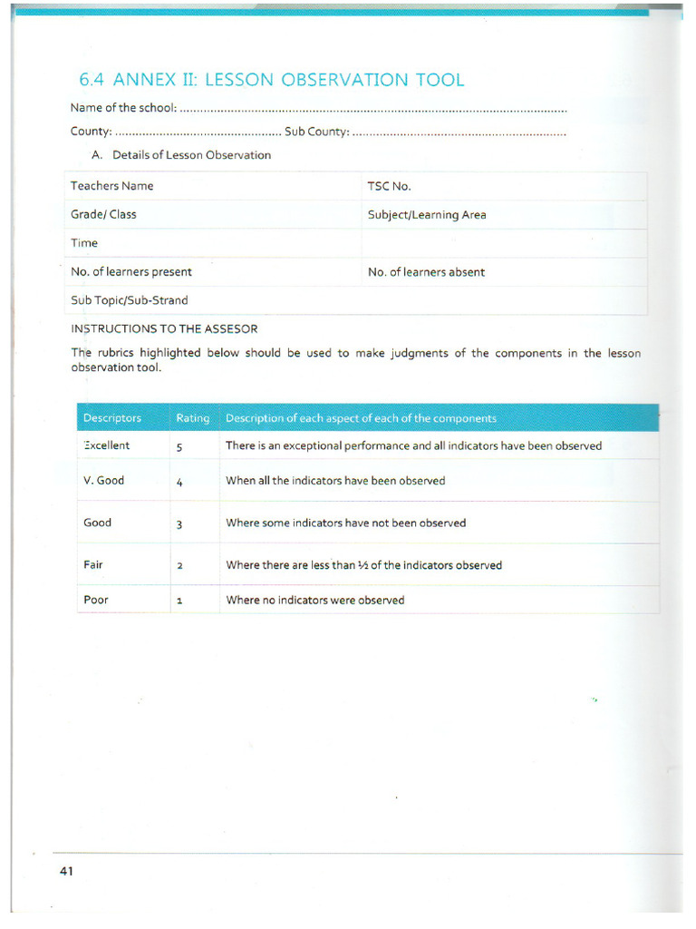 Lesson Observation Tool | PDF
