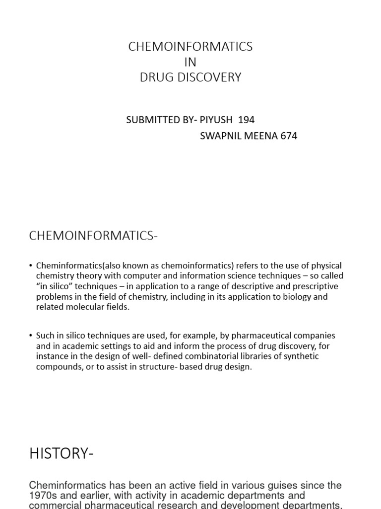CHEMOINFORMATICS | PDF | Drug Discovery | Biochemistry