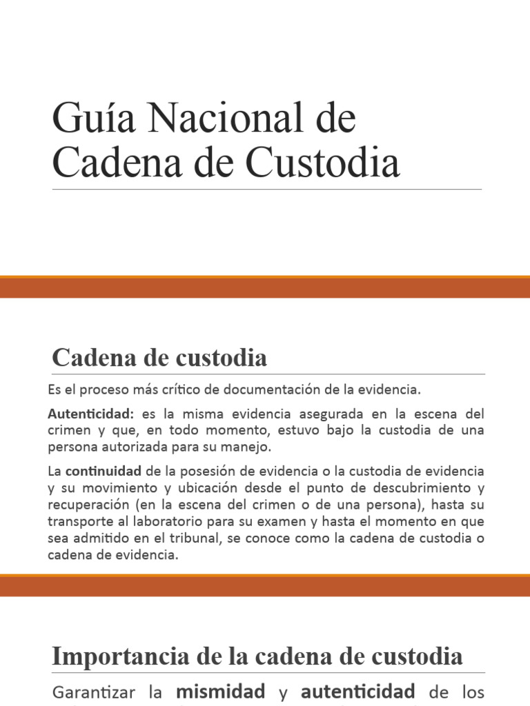 6.5 Guía Nacional de Cadena de Custodia | PDF