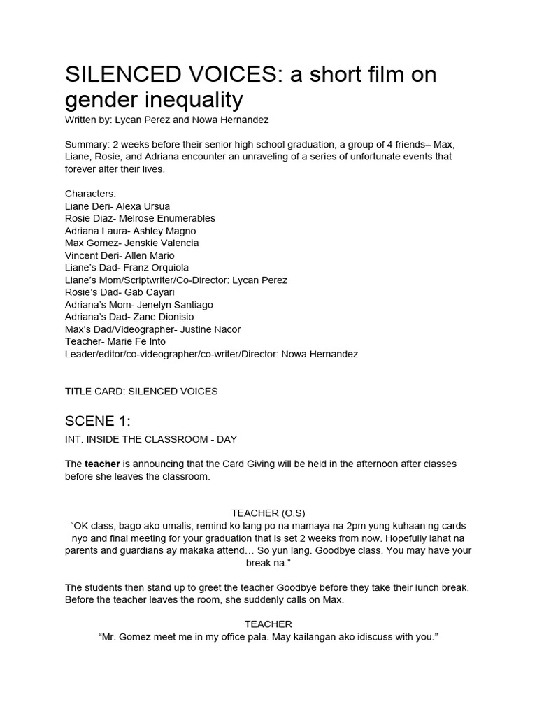 SILENCED VOICES_ a Short Film on Gender Inequality (1) | PDF