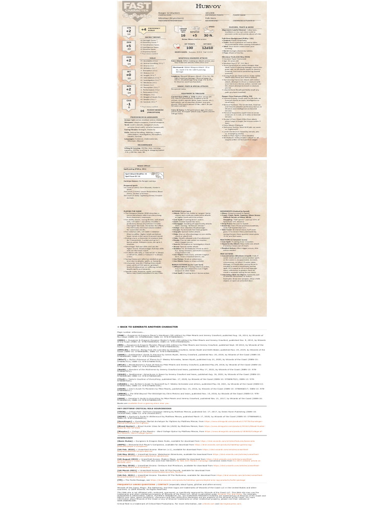 Minotaur Ranger Character Sheet | PDF | Dungeons & Dragons | Wizards Of ...