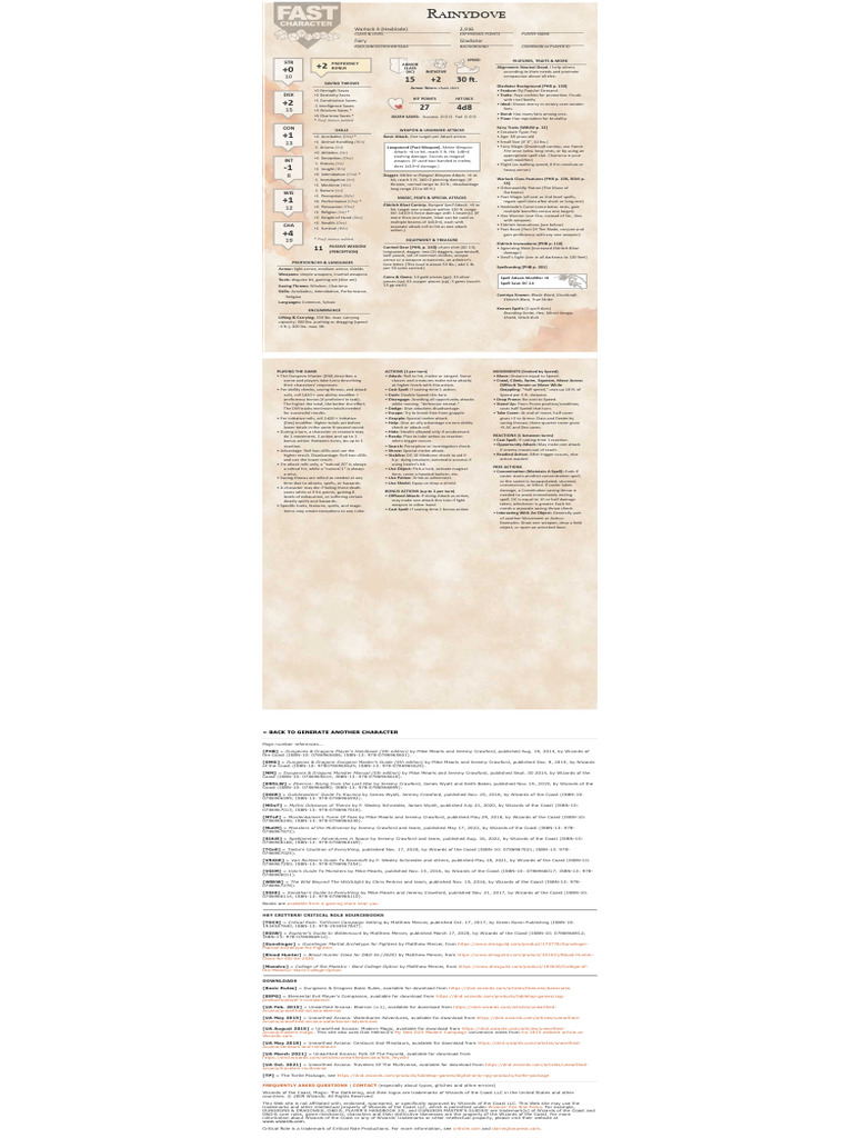 Fairy Warlock 4 (Hexblade) | PDF | Dungeons & Dragons | Wizards Of The Coast