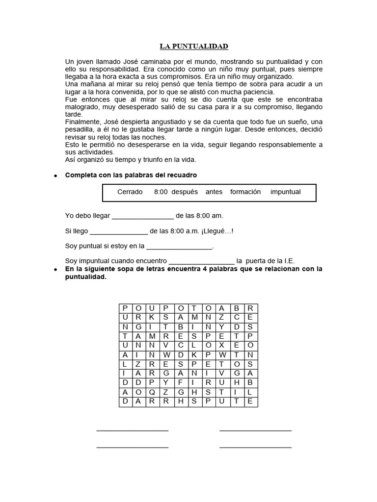 La Puntualidad | PDF La Puntualidad | PDF