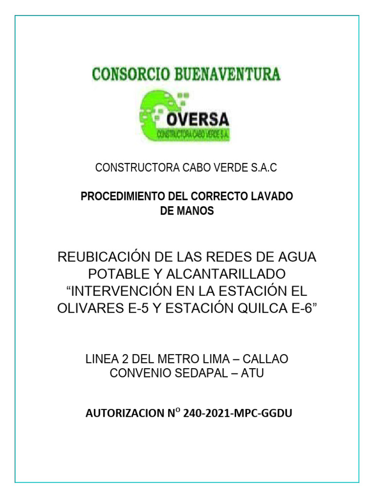 Informe de Lavado de Manos Enfermeria Ocupacional | PDF | Lavado de ...