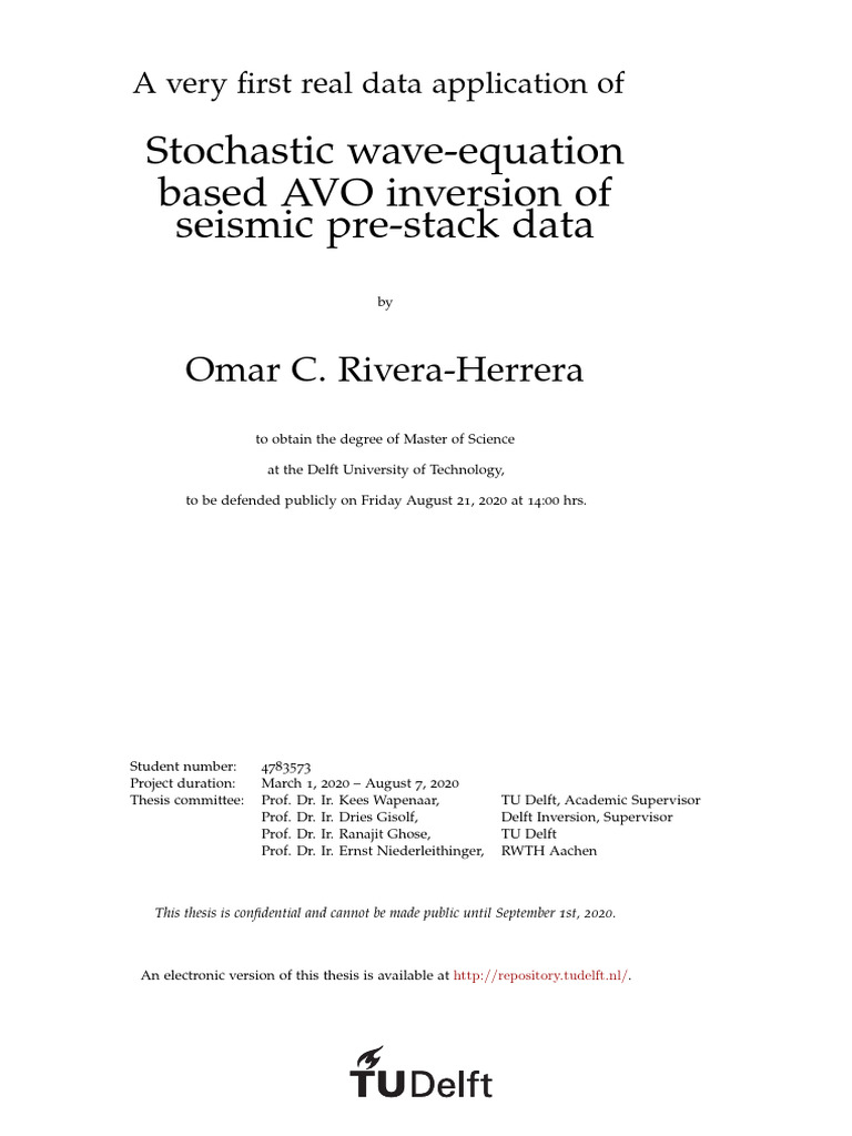 Stochastic Inversion Tu Delft Delft Inversion Thesis Pdf Inverse Problem Normal Distribution