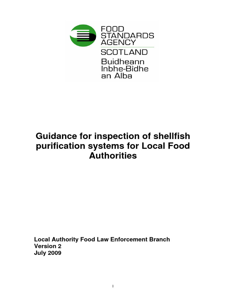 Guidance Dicument Shellfish | PDF | Bivalvia | Regulation