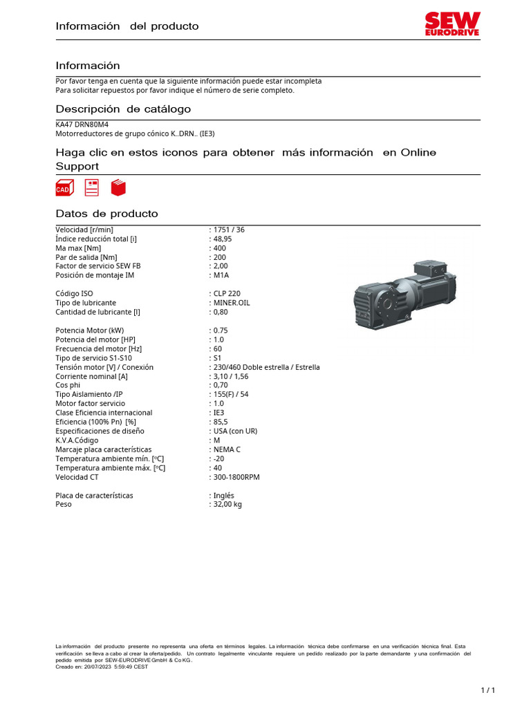 0004 KA47 DRN80M4 ProductData Es ES | PDF