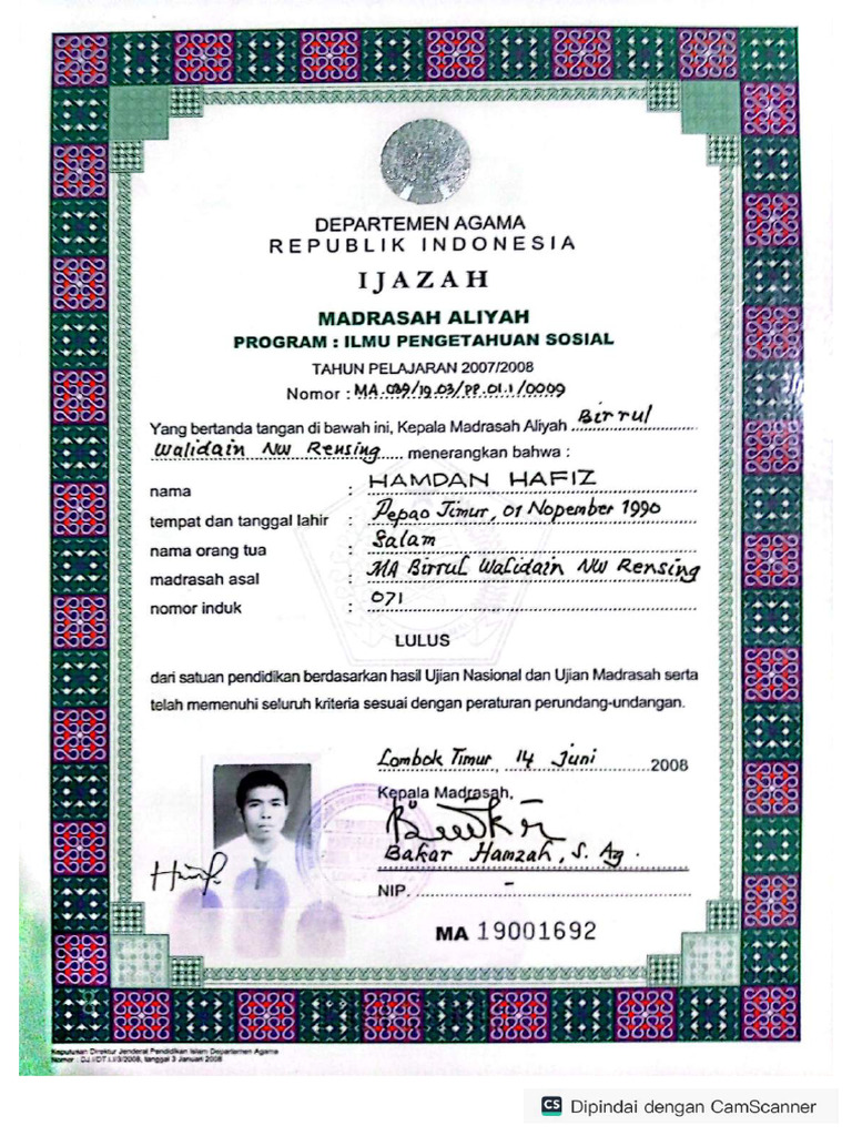 Hamdan Hafiz Ijazah SMA-compressed | PDF