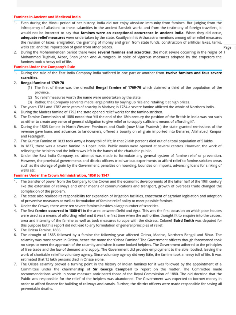 Sub8.3 - Modern History - CH06A - Development of Famine Policy | PDF ...