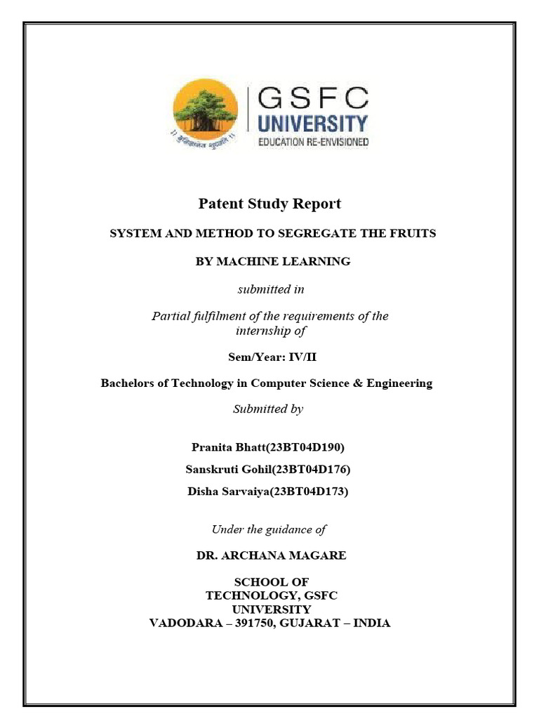 Patent Study Report 23bt04d173 | PDF | Patent Application | Patent