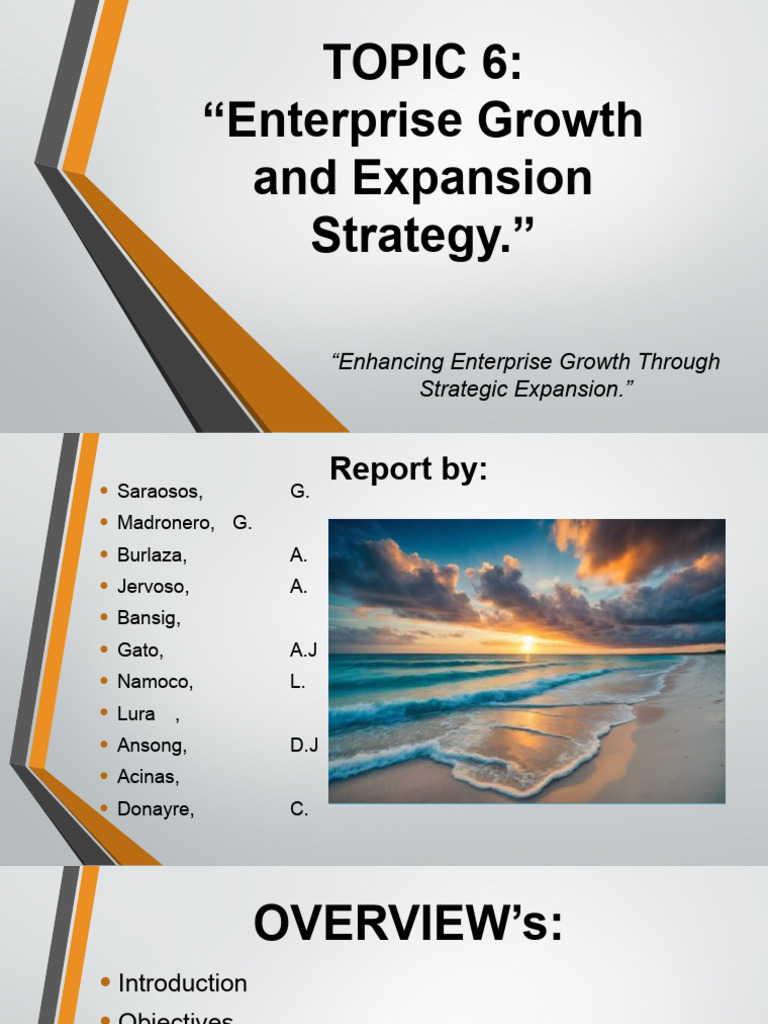 TOPIC-6 Enterprise Growth and Expansion Strategy | PDF | Innovation ...