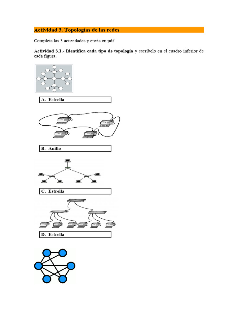Topologias | PDF | Topología de la red | Red de computadoras