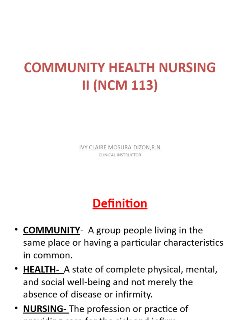 Community Health Nursing Ii | PDF | Nursing | Health Care