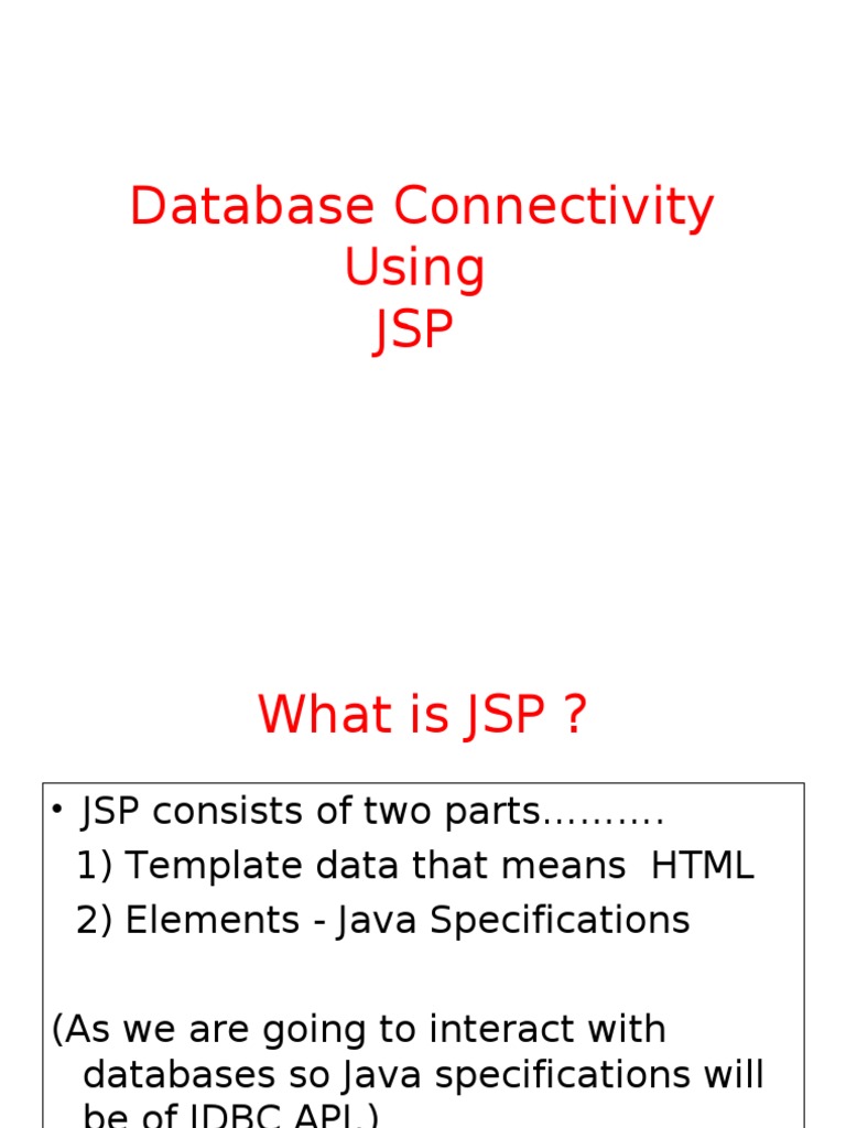 JSP PPT | PDF | Data Management | Databases