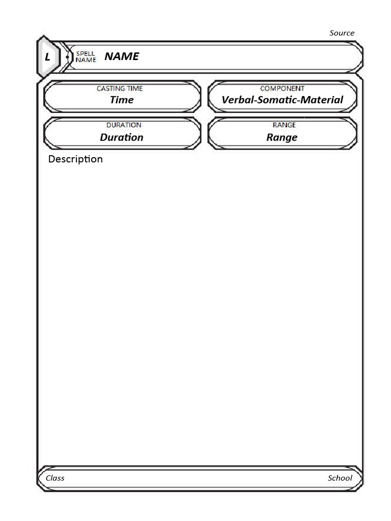 Spells - Blank | PDF | Language Arts & Discipline | Religion & Spirituality