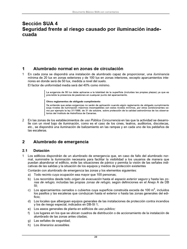 CTE-DB - SU-4 Alumbrado Emergencia | PDF | Protección contra incendios CTE-DB - SU-4 Alumbrado Emergencia | PDF | Protección contra incendios