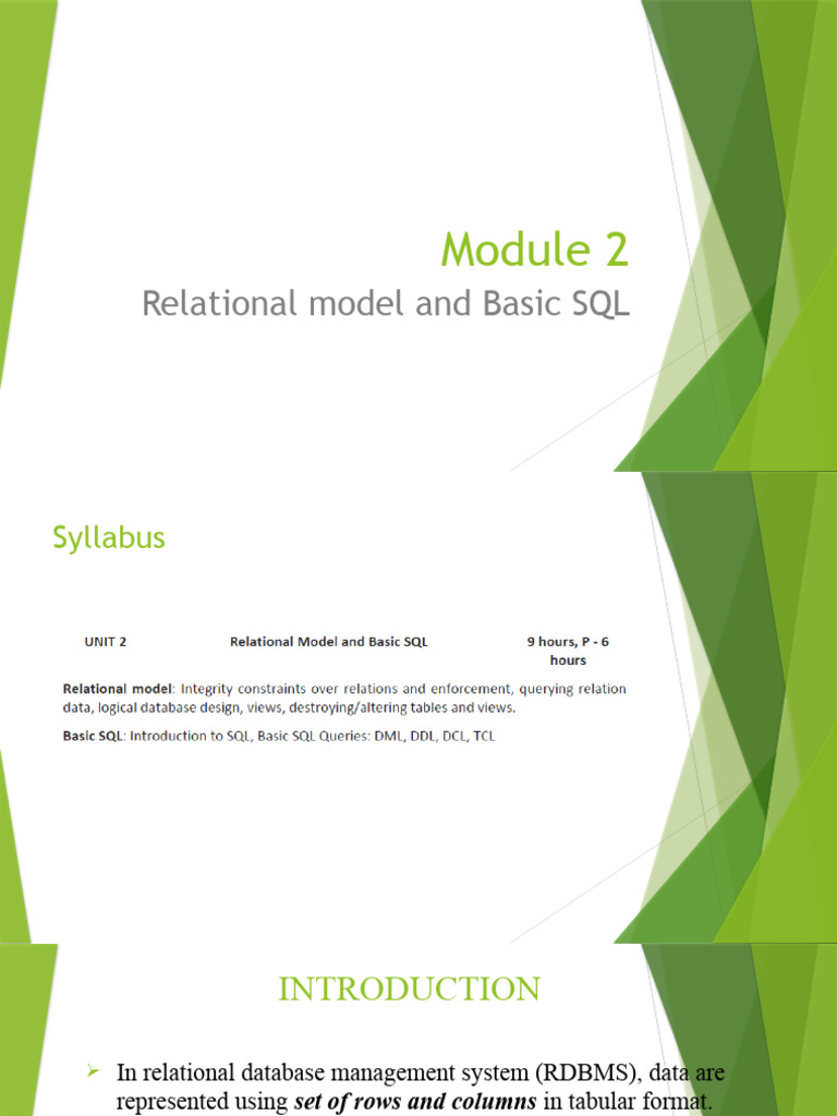 Module 2 (1) | PDF | Relational Database | Relational Model