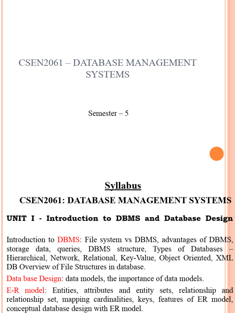 Module 1 DBMS | Download Free PDF | Relational Database | Databases Module 1 DBMS | Download Free PDF | Relational Database | Databases