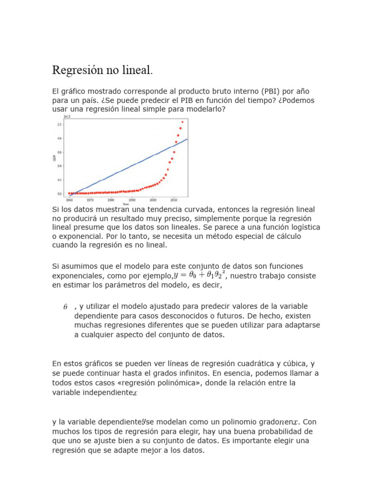 Regresión No Lineal | Descargar gratis PDF | Análisis de regresión ...