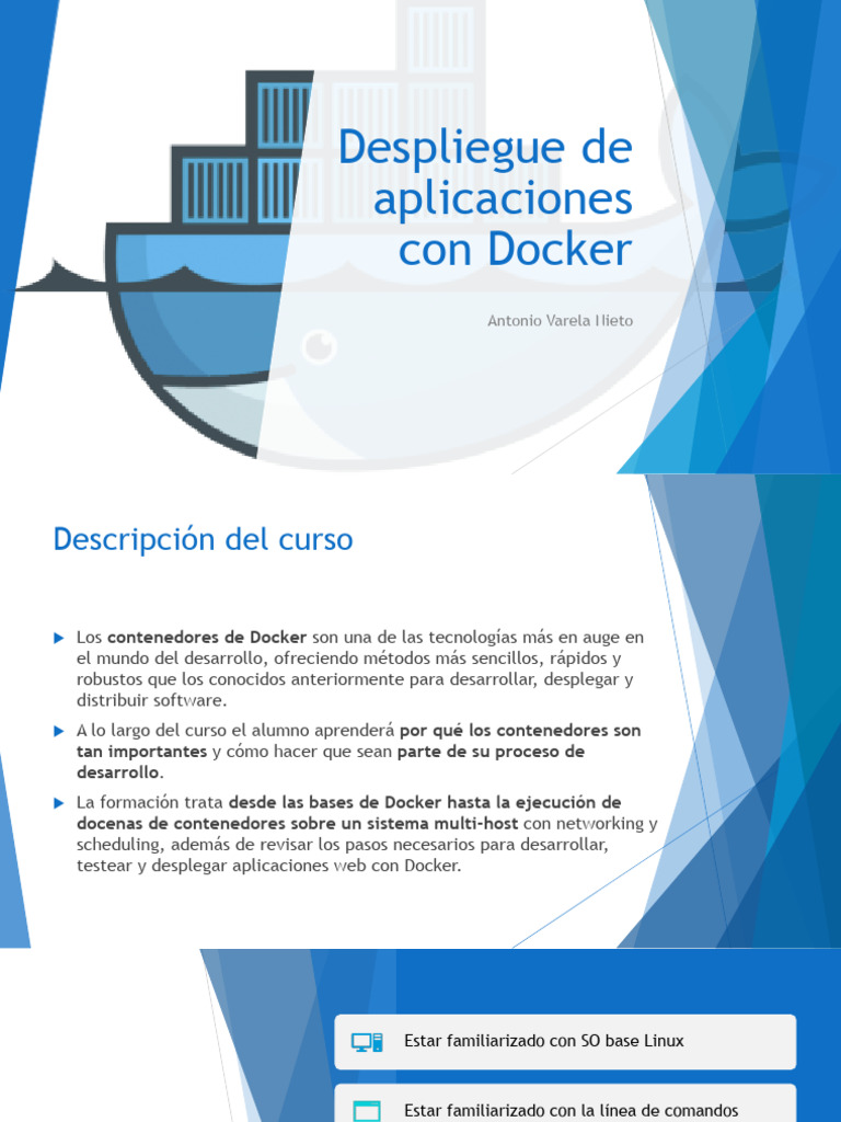 Despliegue Aplicaciones Con Docker | PDF | Desarrollo guiado por pruebas | Software de la aplicacion