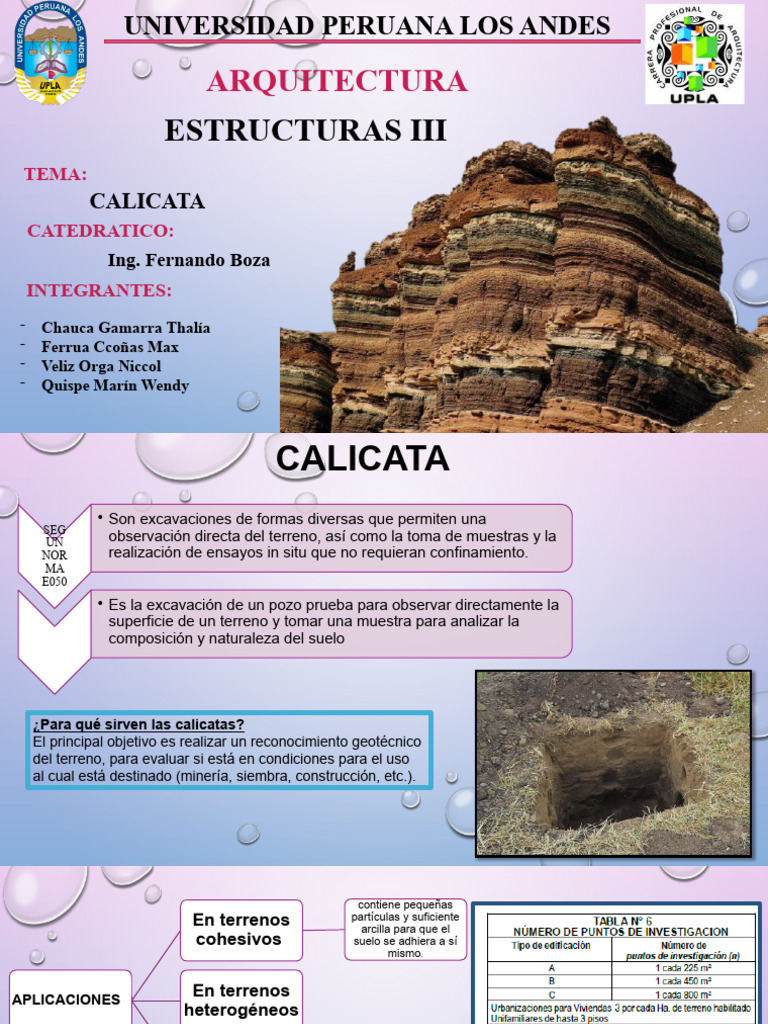 expo calicata | PDF | Estrato | Roca (geología)