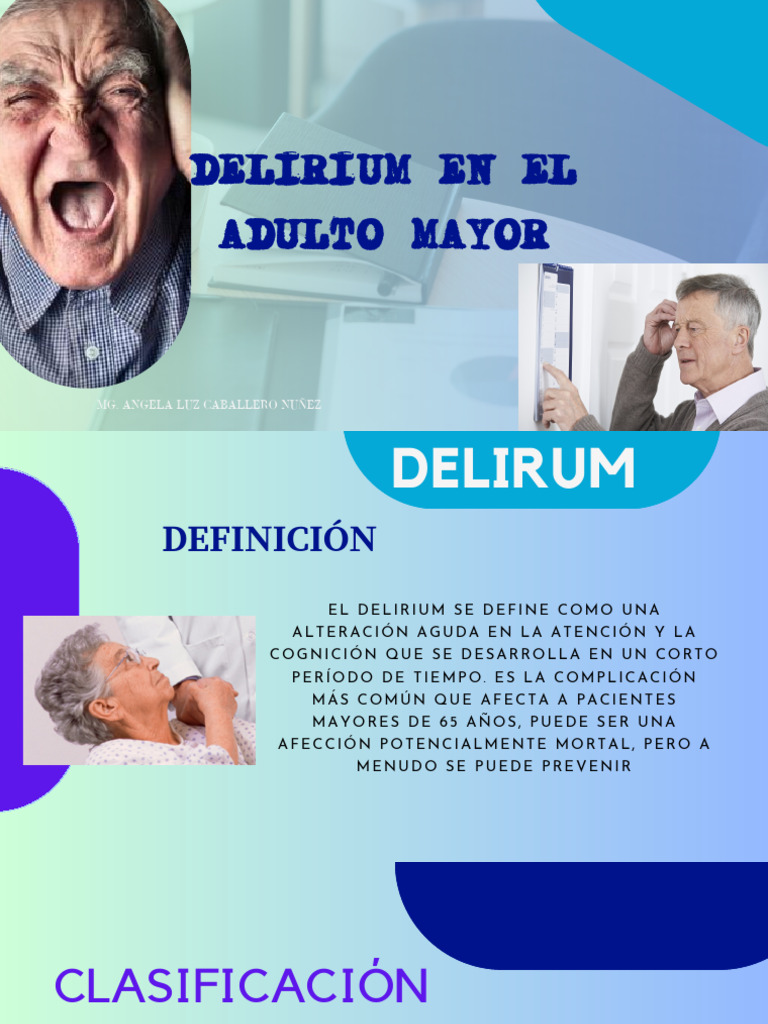 Delirium en El Adulto Mayor | Descargar gratis PDF | Desorden hiperactivo y deficit de atencion ...