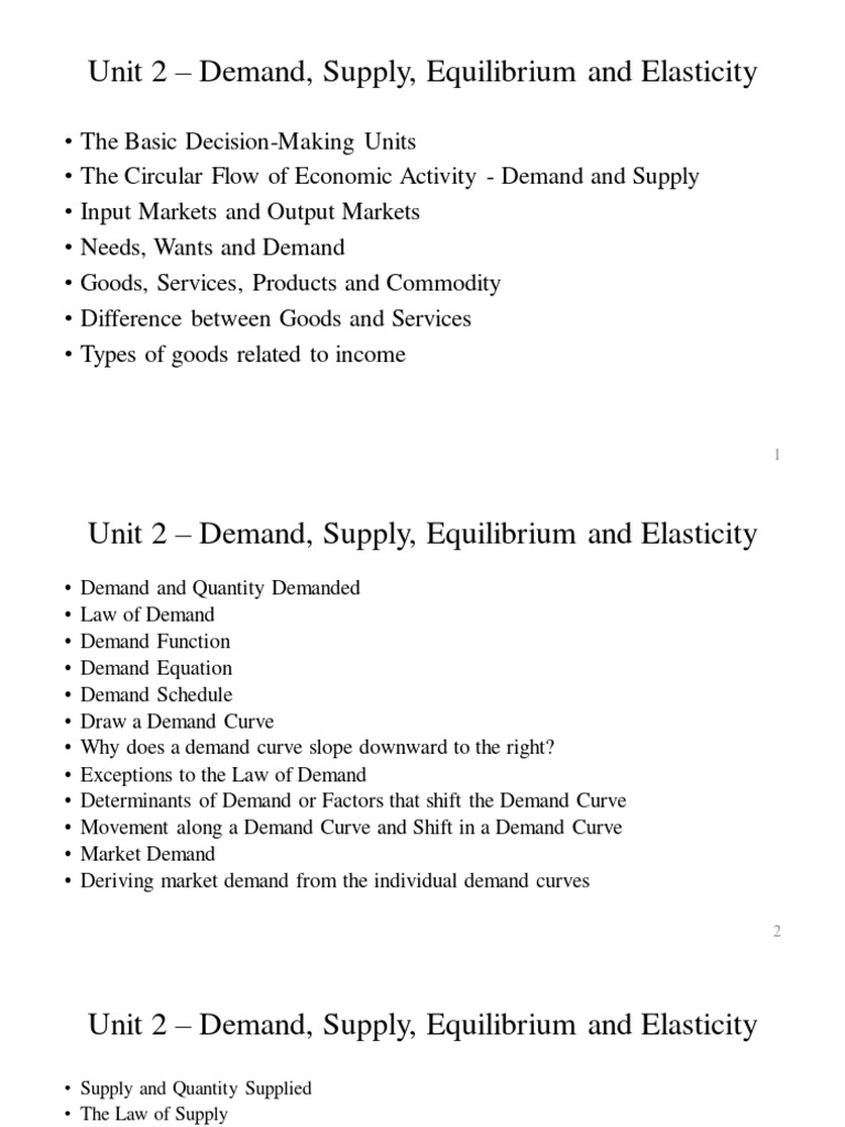 Demand, Supply, Equilibrium and Elasticity | PDF | Demand | Supply (Economics)