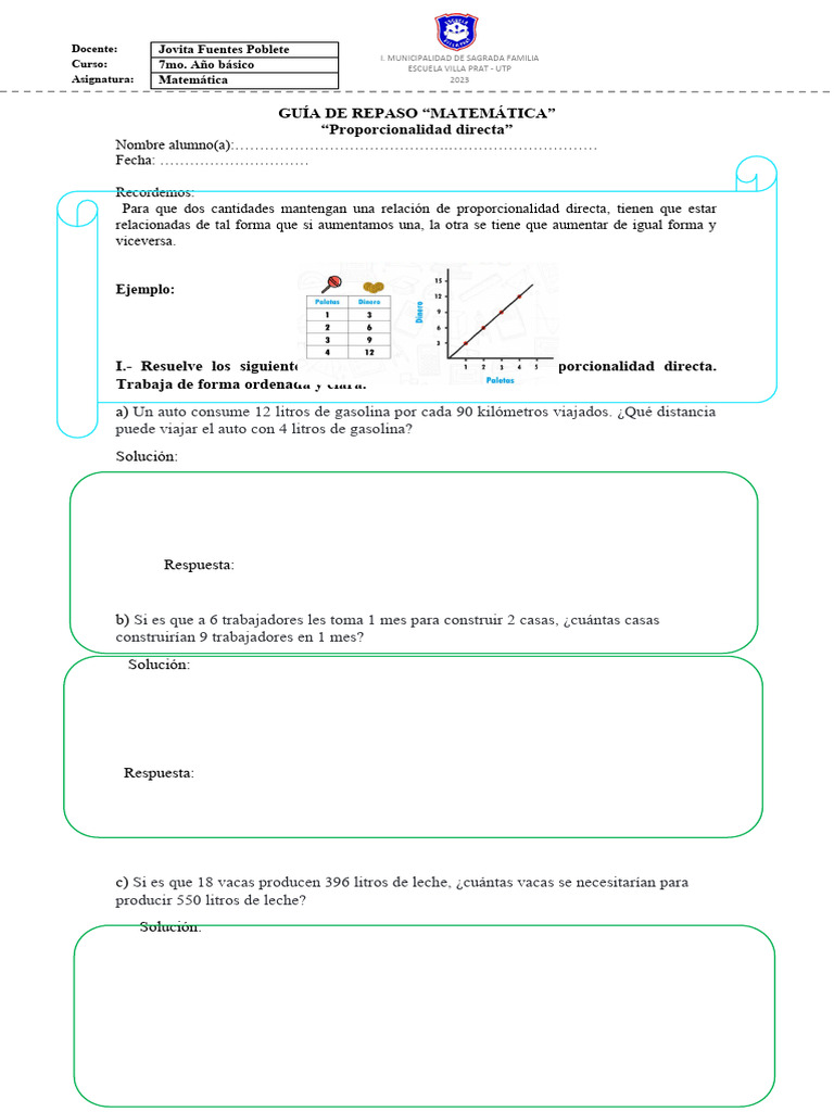 Proporcionalidad Directa e Inversa | PDF | Matemáticas