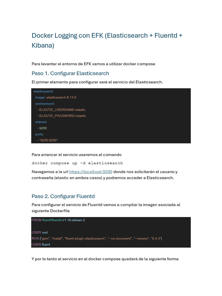 Docker Logging Con EFK | PDF | Red mundial | Internet y web
