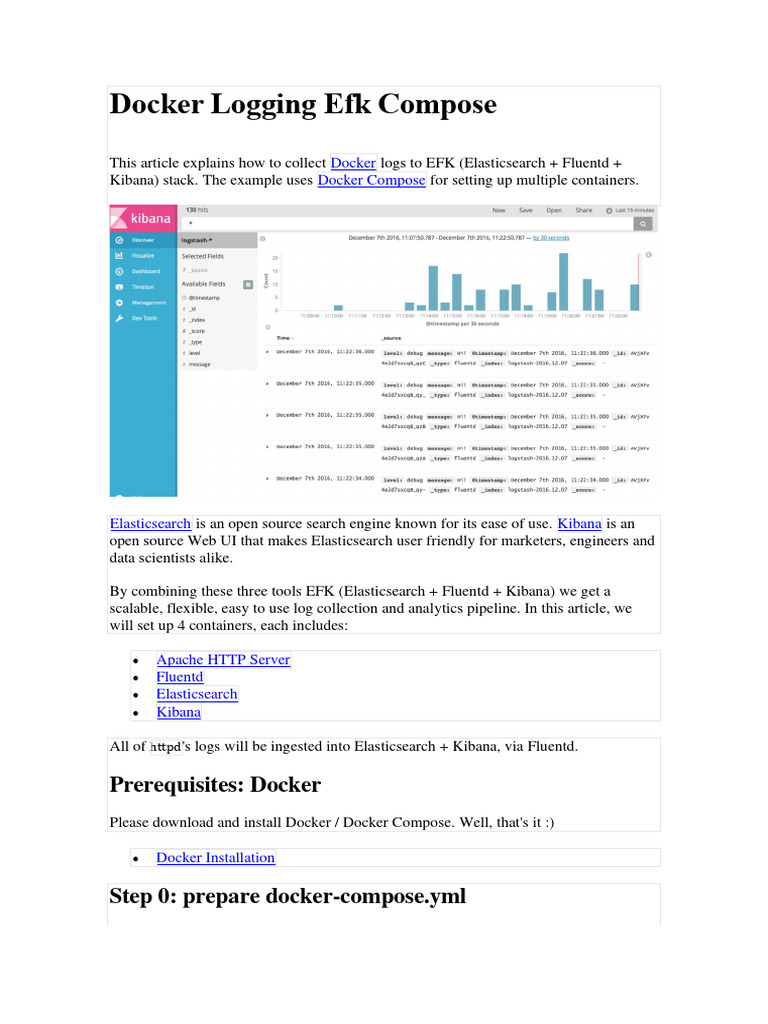 Docker Logging Efk Compose 1 Pdf Apache Server Internet And Web 1580