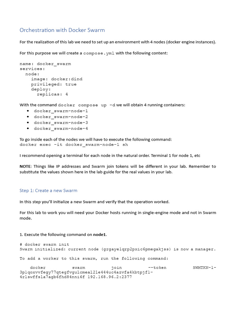 Orchestration With Docker Swarm Pdf Public Key Certificate Telecommunications