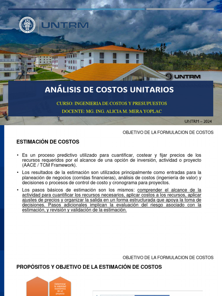 U1-Análisis de Costos Unitarios | PDF | Presupuesto