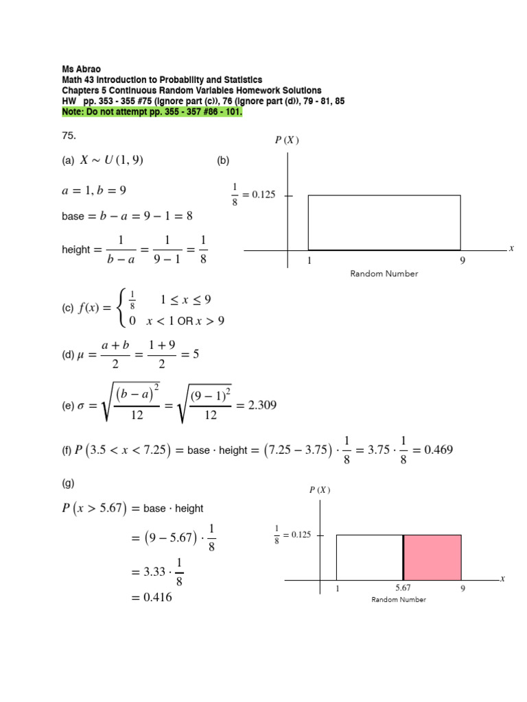 Probability and Statistics Homework Solutions | PDF | Statistics | Applied Mathematics
