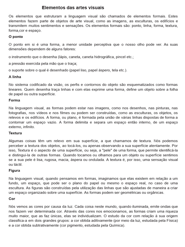 Elementos Das Artes Visuais | PDF | Cor