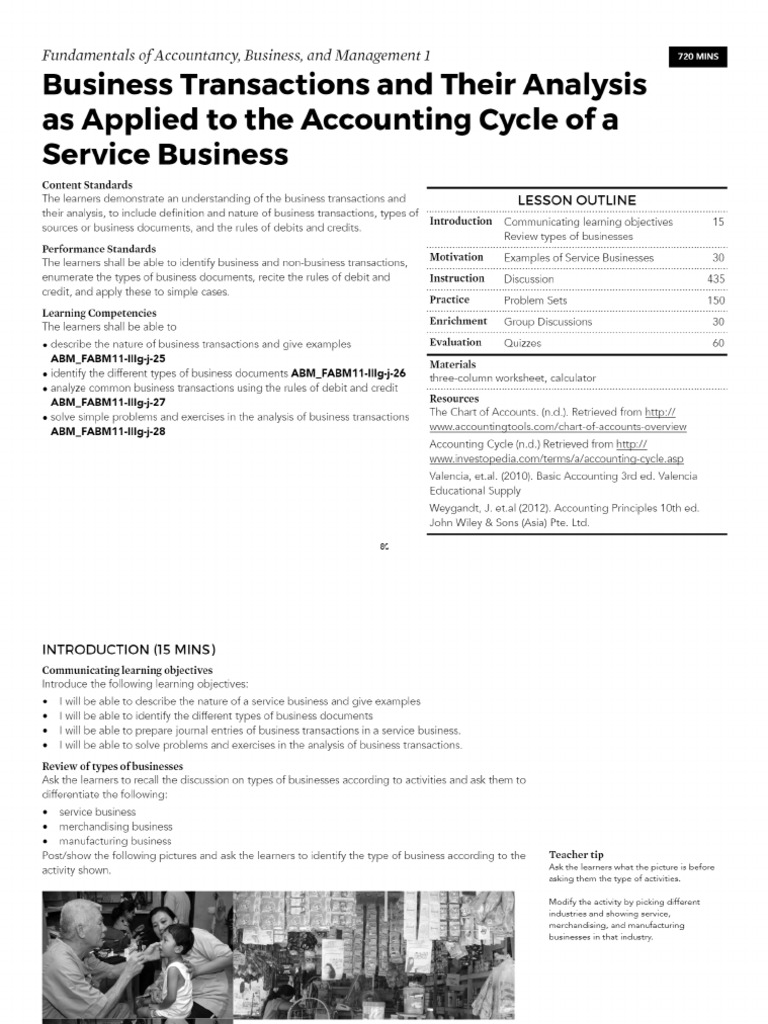 Business Transactions & Their Analysis | PDF