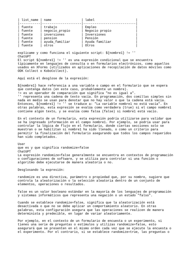 INFORMACION FORMULARIOS XFORM | PDF | Lenguaje de programación | Aleatoriedad