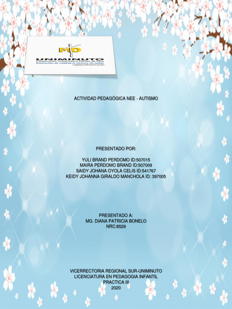 Actividad Pedagogica Nee y Autismo Practica 3 | PDF | Las emociones | Ciencia cognitiva