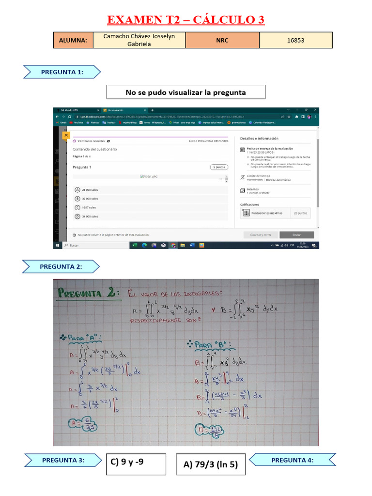 Examen T2 - Calculo | PDF