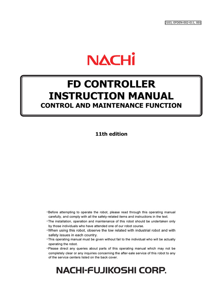 FD Controller - Instruction + Control & Maintenance Function Manual ...