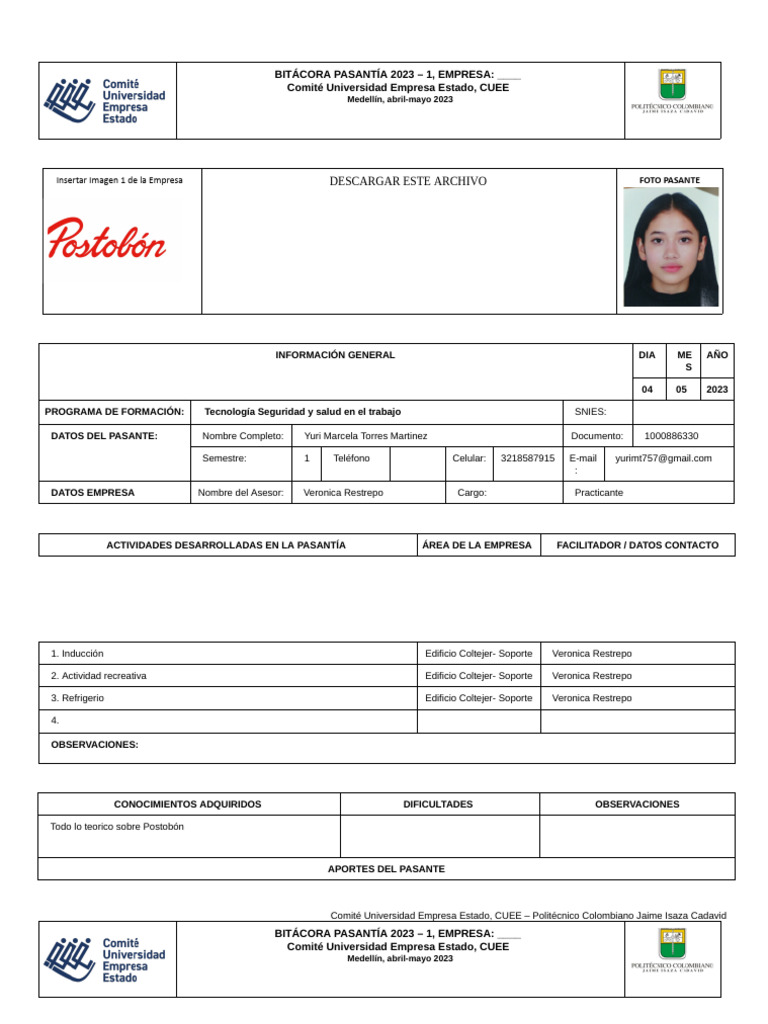 Bitacora - Documentos de Google | PDF