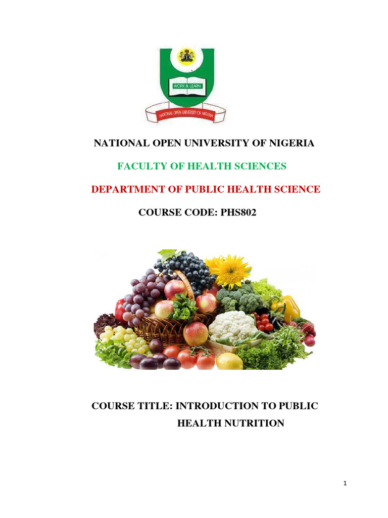 PHS802 Intro To Public Health Nutrition | PDF | Carbohydrates | Fat
