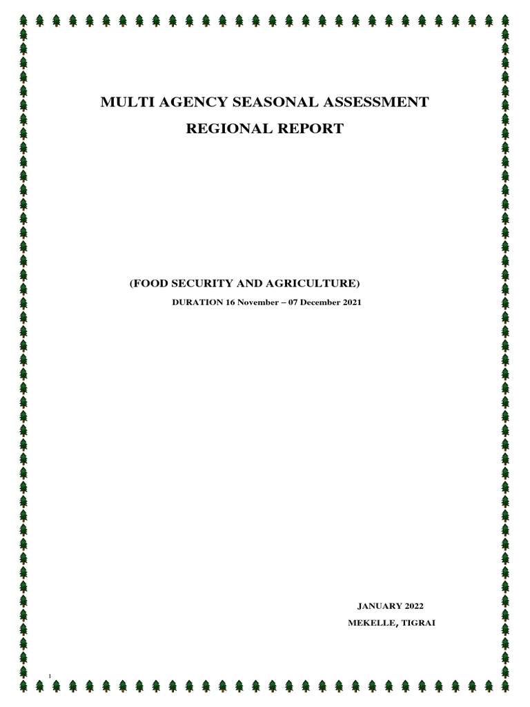 Tigrai Food Security Assessment 2021 | PDF | Agriculture | Livestock