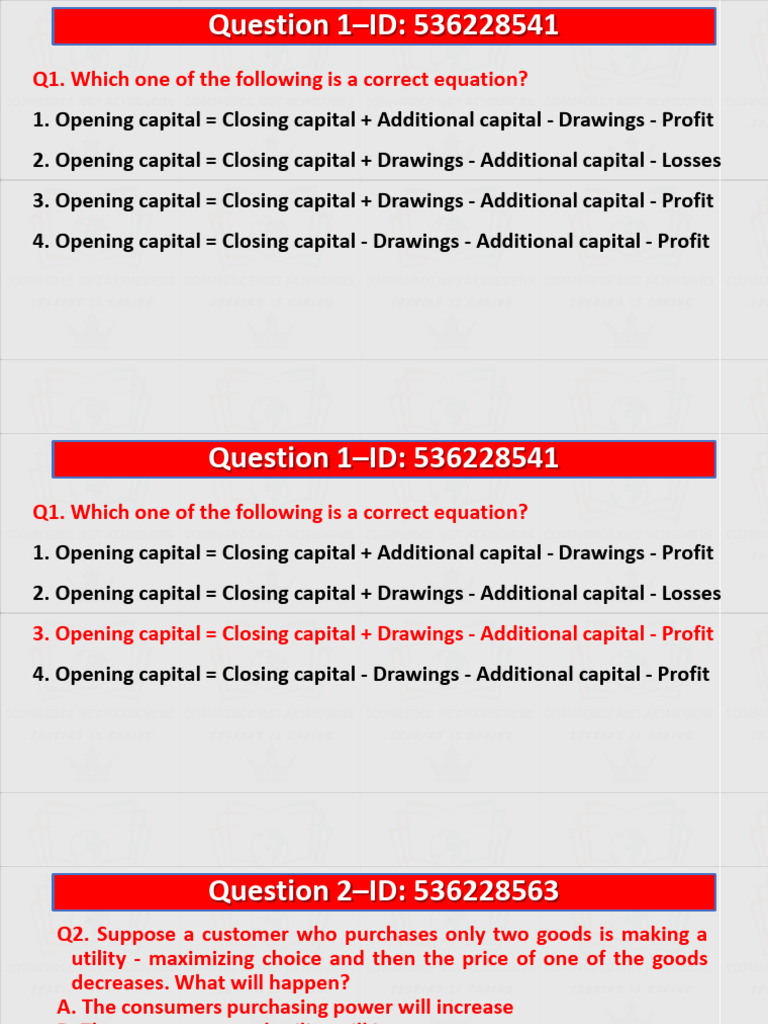 Business and Economics Quiz | PDF | Economic Equilibrium | Cost Of Capital
